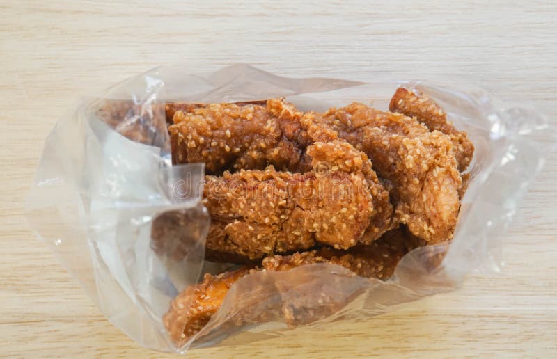 Traditional Thai Banana Deep Fried in Plastic Bag Stock Image - Image ...