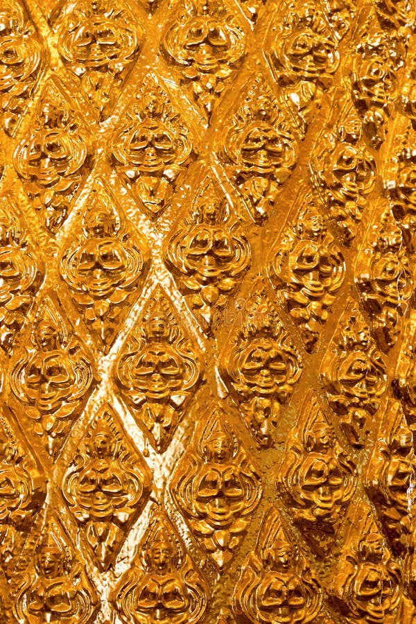 Traditional Thai Carved Gold Pattern Decorative in Temple, Thailand ...