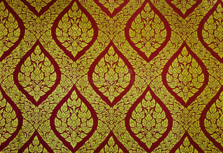 Traditional Thai Floral Pattern Stock Image - Image of thailand, floral ...