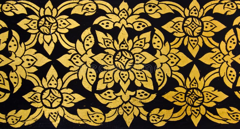 Traditional Thai Floral Pattern Art Stock Image - Image of design ...