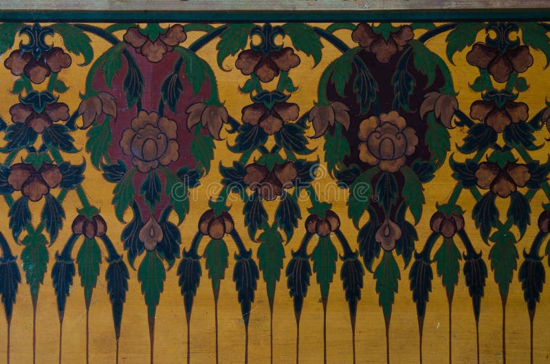 Traditional Thai Flower Pattern Stock Photo - Image of decor, color ...