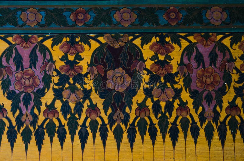 Traditional Thai Flower Pattern Stock Photo - Image of abstract ...
