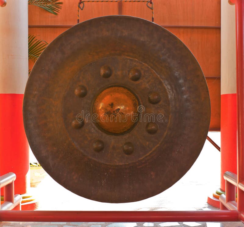 Traditional Thai Gong in Front of Church Inside the Temple Stock Photo ...