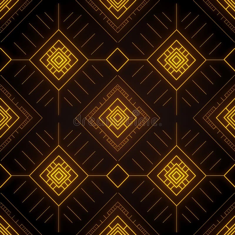 Traditional Thai Neon Seamless Pattern Stock Illustration ...