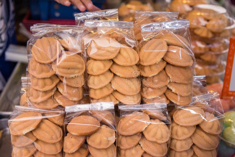Traditional Thai Pastry Egg Cakes in the Market. Stock Photo - Image of ...