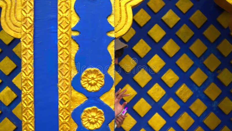 Traditional Thai Pattern Design with Gold Elements on Blue Background ...