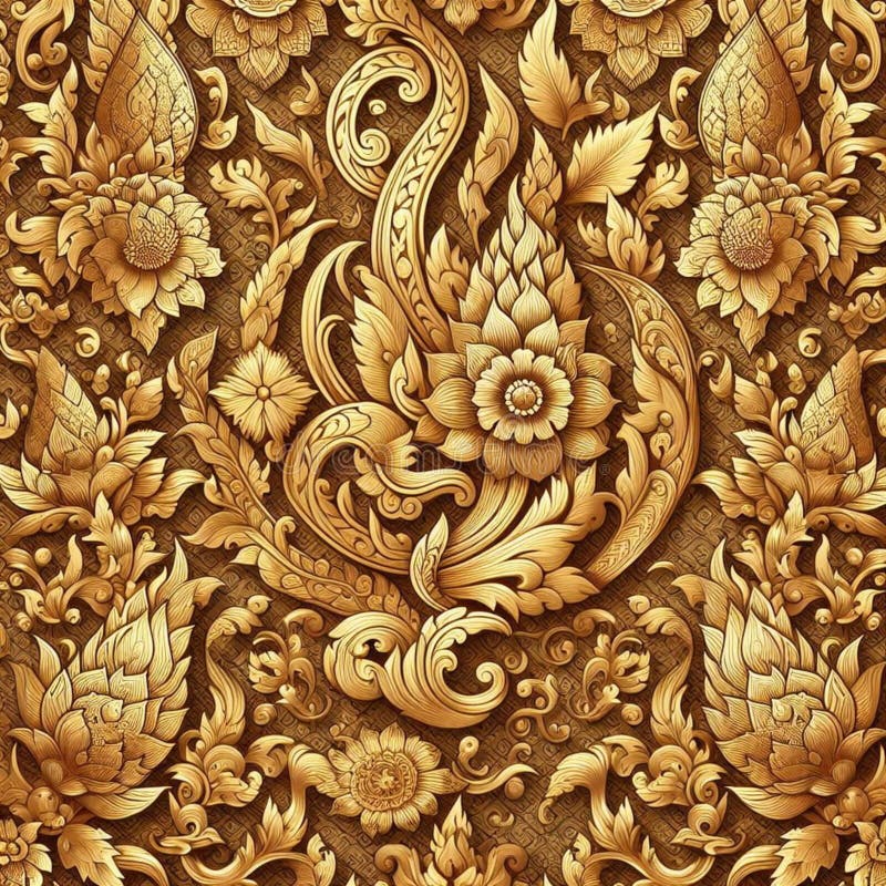 Traditional Thai Patterns Include Both Flame Flowers and Graceful and ...