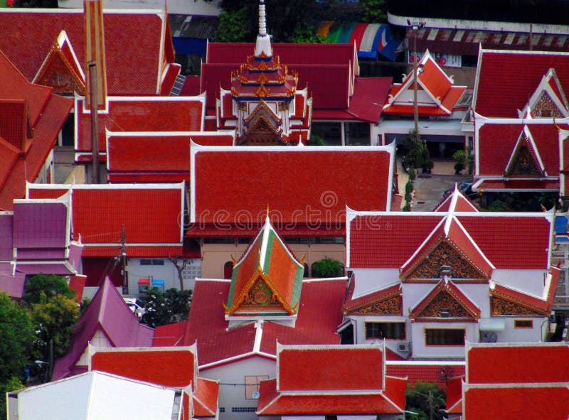 Traditional Thai rooftops stock image. Image of temple - 102238639