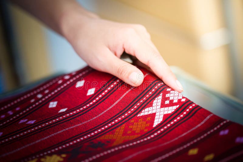 Traditional Thai Silk Cloth, Costume Thai Style in Thailand. Stock ...