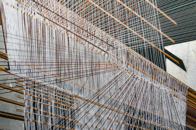 Silk Hand Weaving Process in Thailand Stock Image - Image of fiber ...