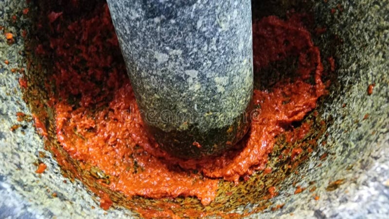 Traditional Thai Spice Paste Preparation Stock Illustration ...