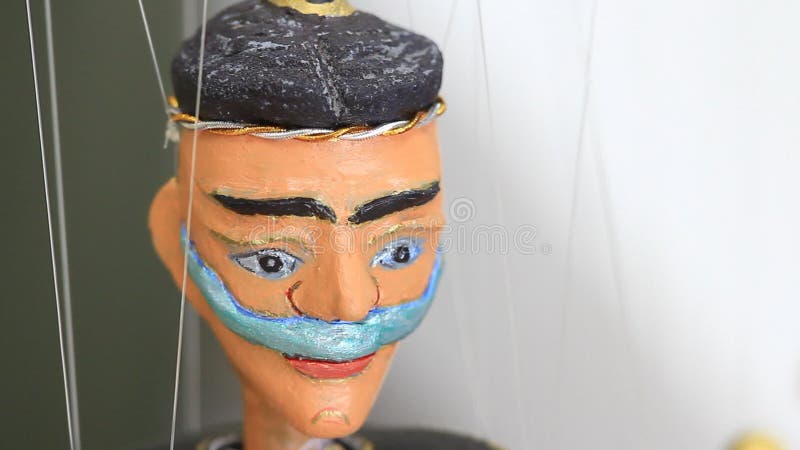 Traditional Puppet Many at Street Shop from Flat Angle Stock Video ...