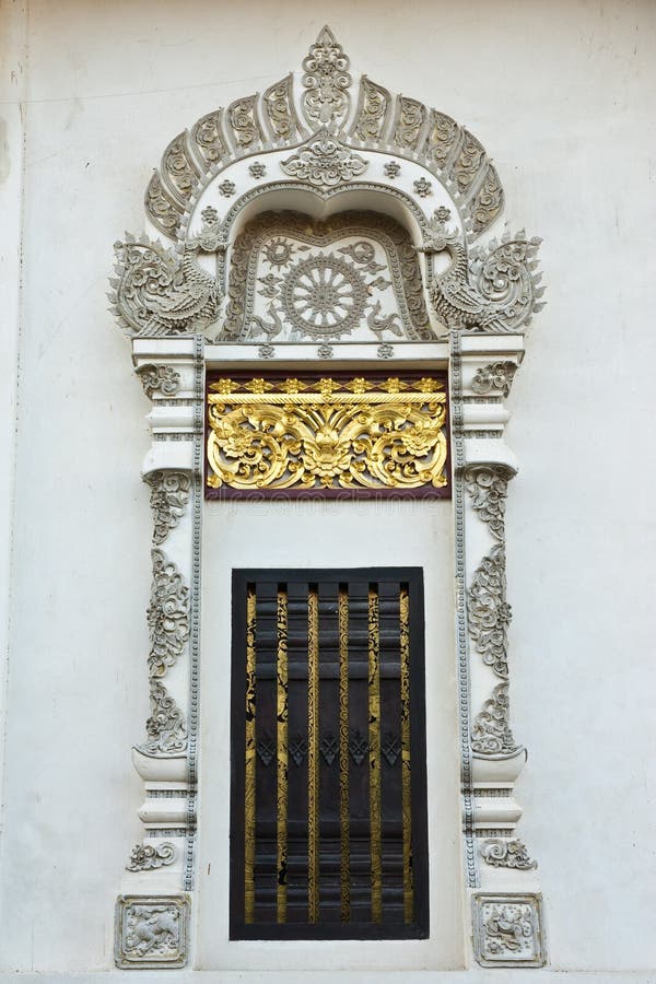 Traditional Thai Style Church Window Stock Photo - Image of tradition ...