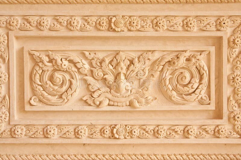 Traditional Thai Style Molding Art Stock Photo - Image of decoration ...