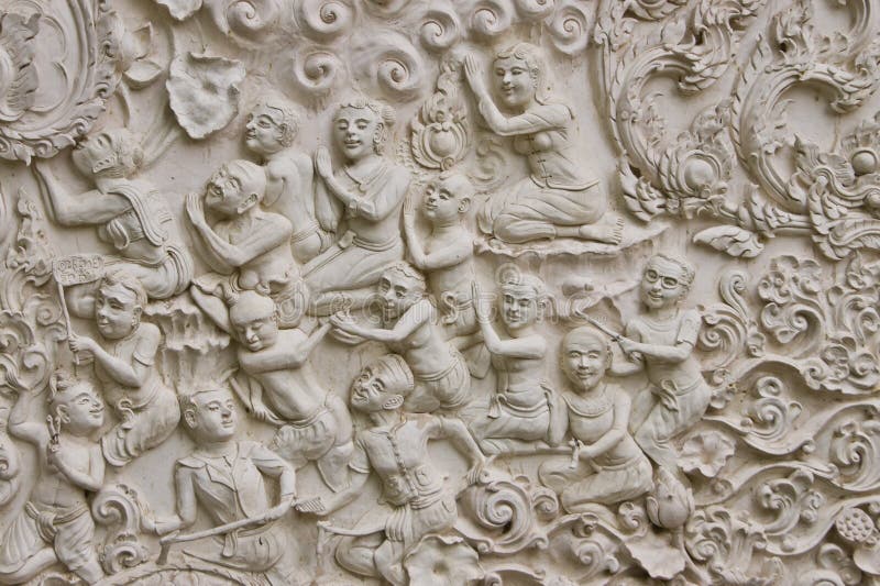 Traditional Thai Style Molding Art Stock Photo - Image of peace, asian ...