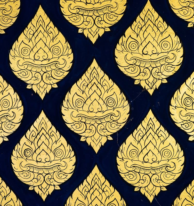 Traditional Thai Style Painting Art. Stock Photo - Image of indigenous ...