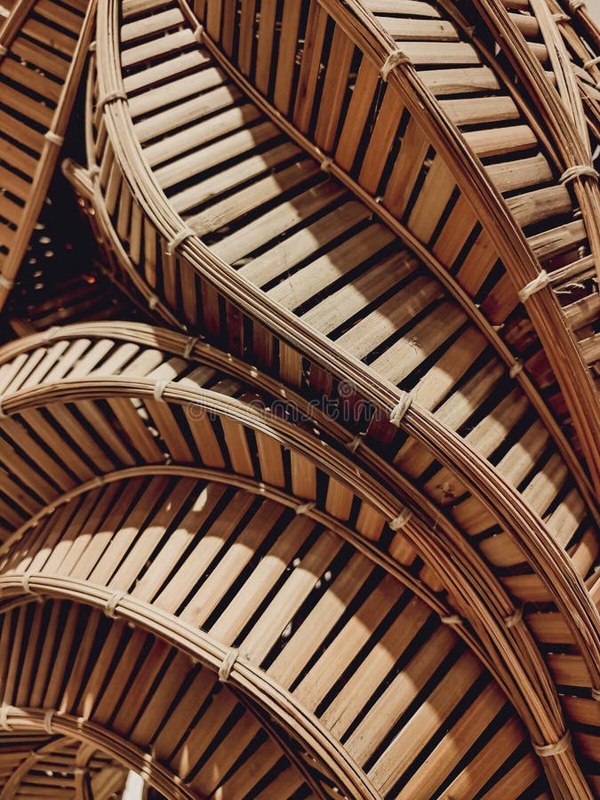 Traditional Thai Style Pattern of Brown Handicraft Weave Texture Wicker ...