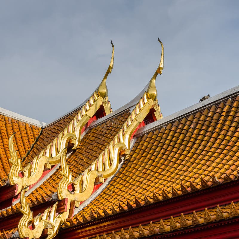 Traditional Thai Style Tiled Roof Design Stock Image - Image of tiled ...