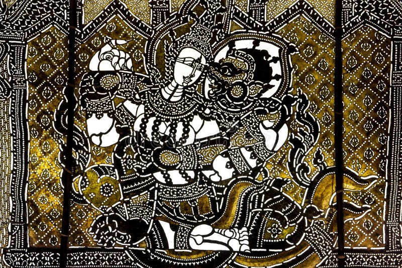 Traditional Thai Style Shadow Play. Stock Illustration - Illustration ...