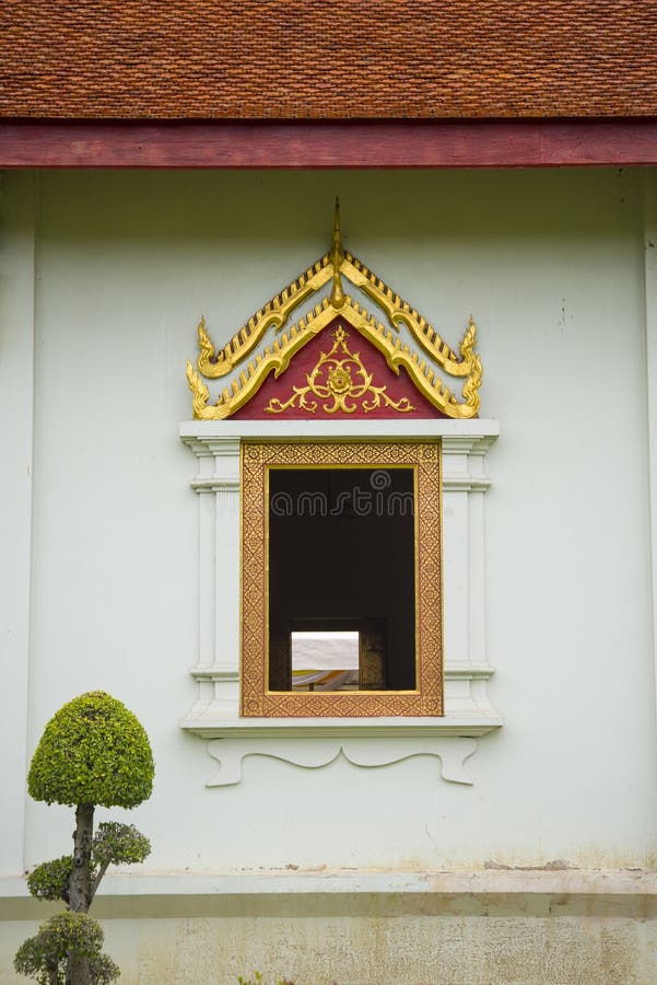 Traditional Thai Style Window Temple Stock Photo - Image of detail ...