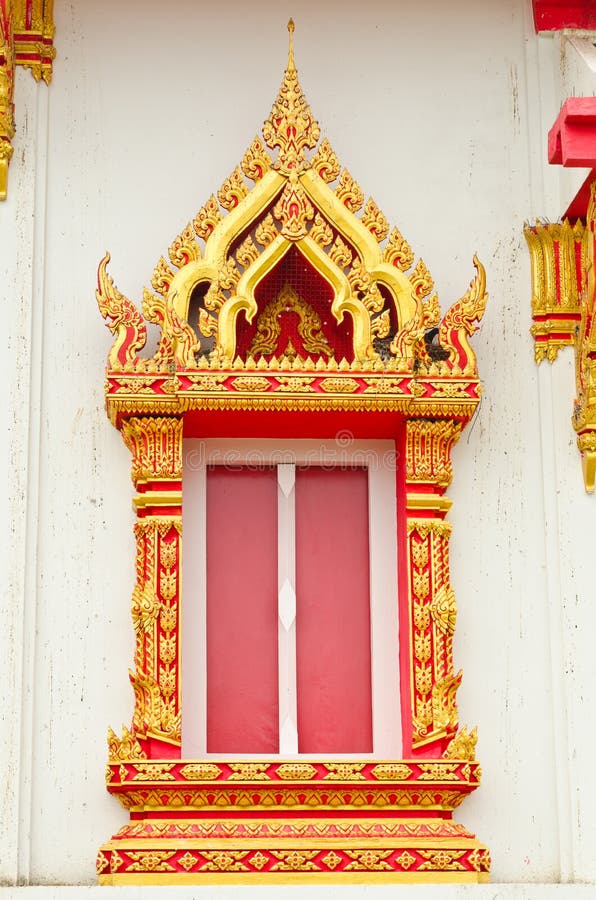 Traditional Thai Style Window Temple Stock Image - Image of native ...