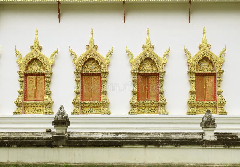 Traditional Thai Style Window Temple. Stock Photo - Image of antique ...