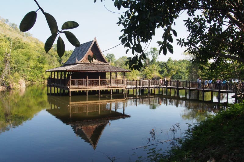 Traditional Thai Timber Temple Stock Photo - Image of pavilion ...