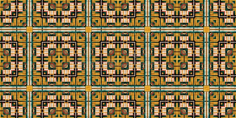 Traditional Tile Mosaic Seamless Border Pattern Print. Fabric Effect ...