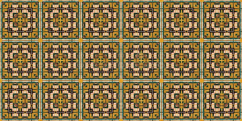 Traditional Tile Mosaic Seamless Border Pattern Print. Fabric Effect ...
