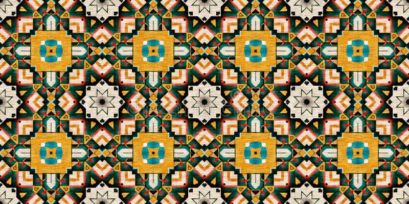 Traditional Tile Mosaic Seamless Border Pattern Print. Fabric Effect ...