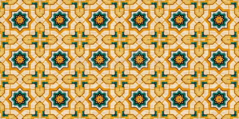 Traditional Tile Mosaic Seamless Border Pattern Print. Fabric Effect ...