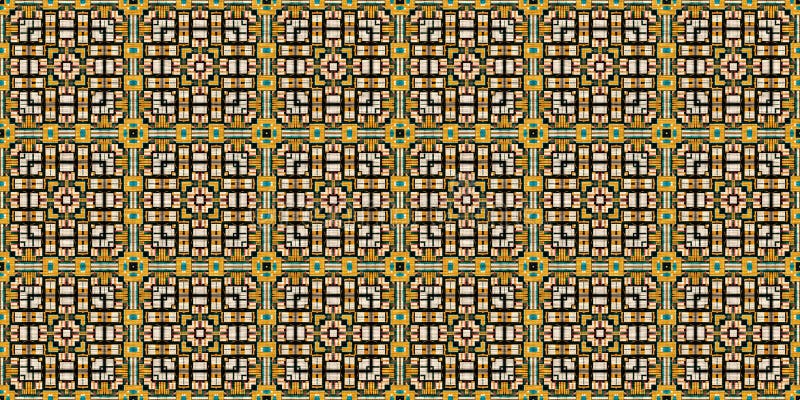 Traditional Tile Mosaic Seamless Border Pattern Print. Fabric Effect ...