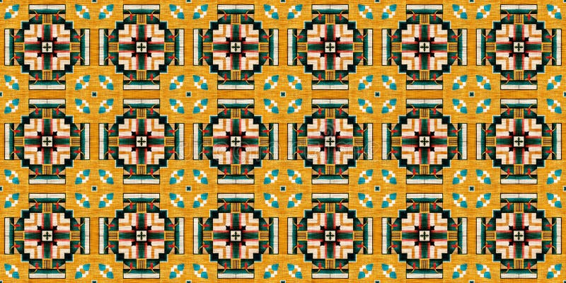 Traditional Tile Mosaic Seamless Border Pattern Print. Fabric Effect ...