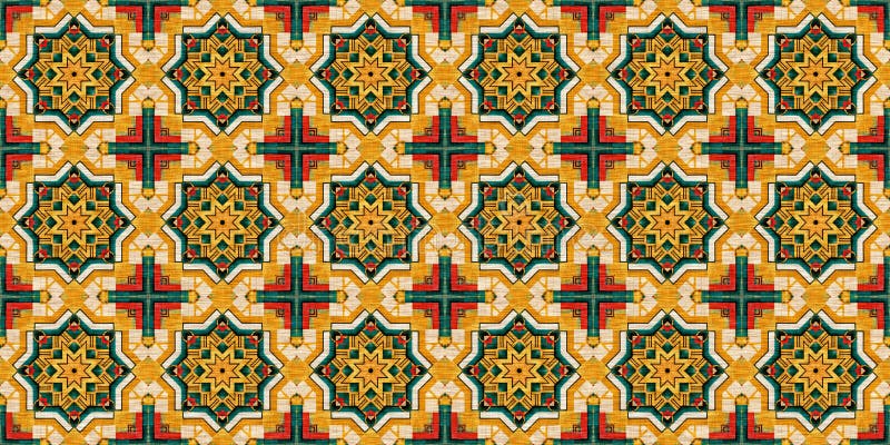Traditional Tile Mosaic Seamless Border Pattern Print. Fabric Effect ...