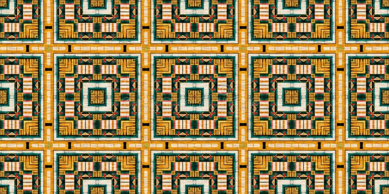 Traditional Tile Mosaic Seamless Border Pattern Print. Fabric Effect ...