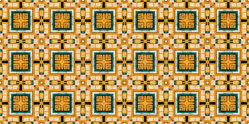 Traditional Tile Mosaic Seamless Border Pattern Print. Fabric Effect ...
