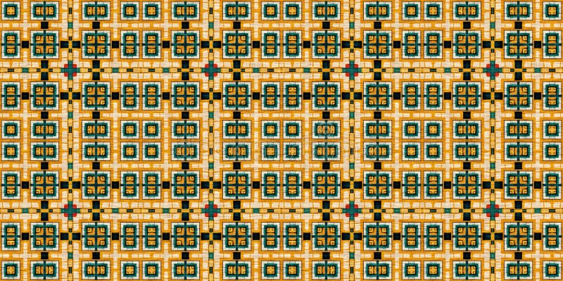 Traditional Tile Mosaic Seamless Border Pattern Print. Fabric Effect ...