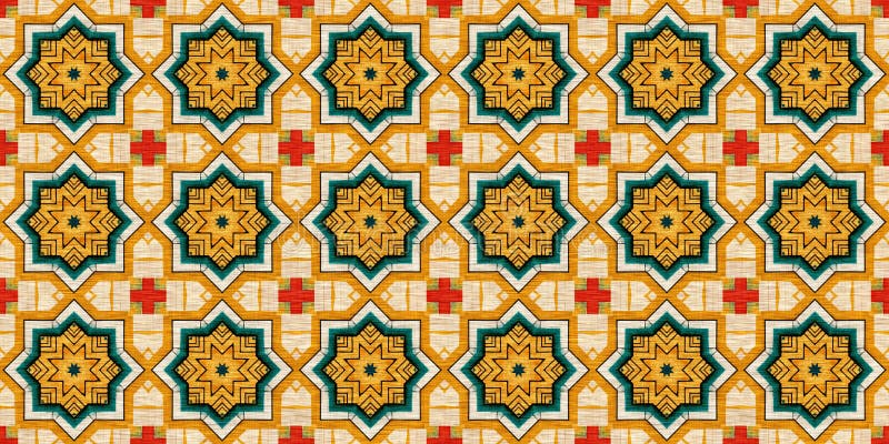 Traditional Tile Mosaic Seamless Border Pattern Print. Fabric Effect ...