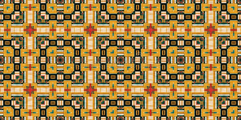 Traditional Tile Mosaic Seamless Border Pattern Print. Fabric Effect ...