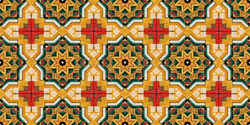 Traditional Tile Mosaic Seamless Border Pattern Print. Fabric Effect ...