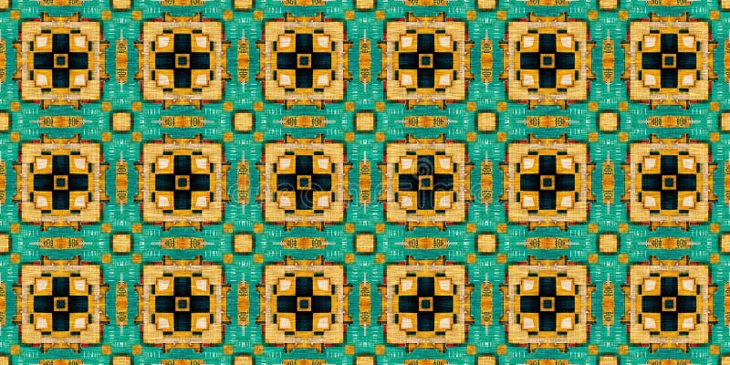 Traditional Tile Mosaic Seamless Border Pattern Print. Fabric Effect ...