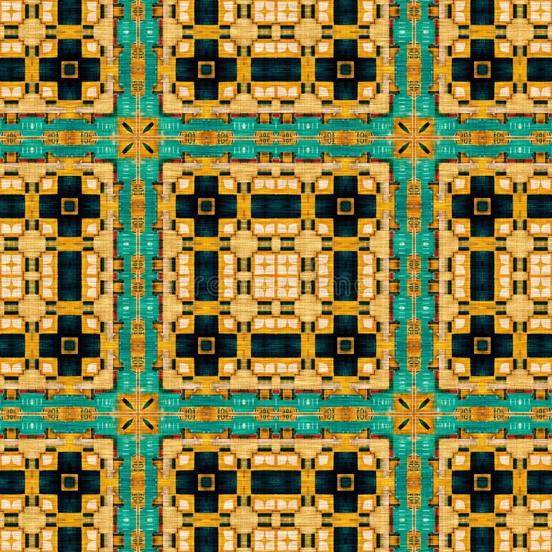 Traditional Tile Mosaic Seamless Pattern Print. Fabric Effect Mexican ...