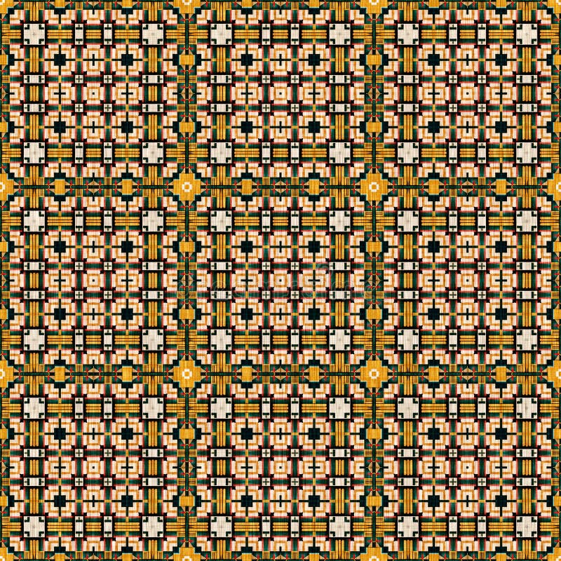 Traditional Tile Mosaic Seamless Pattern Print. Fabric Effect Mexican ...