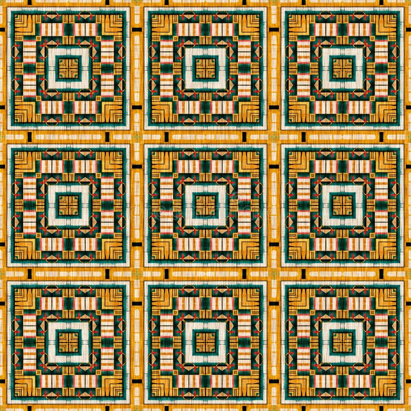 Traditional Tile Mosaic Seamless Pattern Print. Fabric Effect Mexican ...