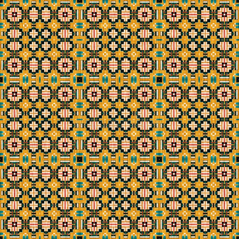 Traditional Tile Mosaic Seamless Pattern Print. Fabric Effect Mexican ...