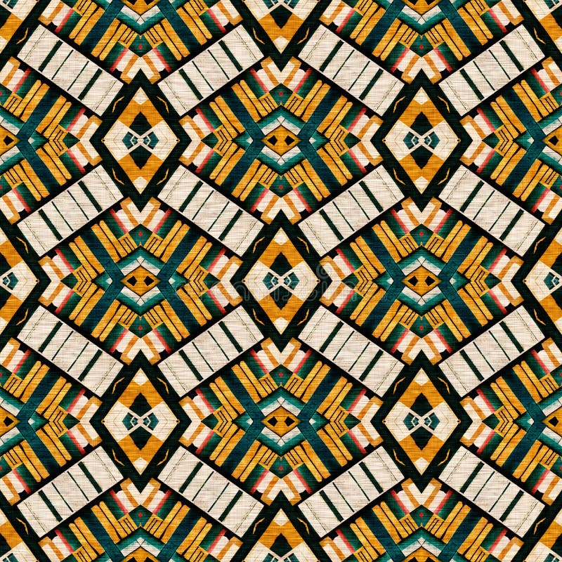 Traditional Tile Mosaic Seamless Pattern Print. Fabric Effect Mexican ...