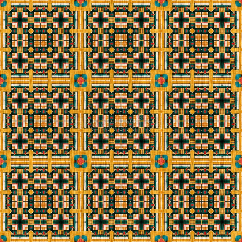 Traditional Tile Mosaic Seamless Pattern Print. Fabric Effect Mexican ...