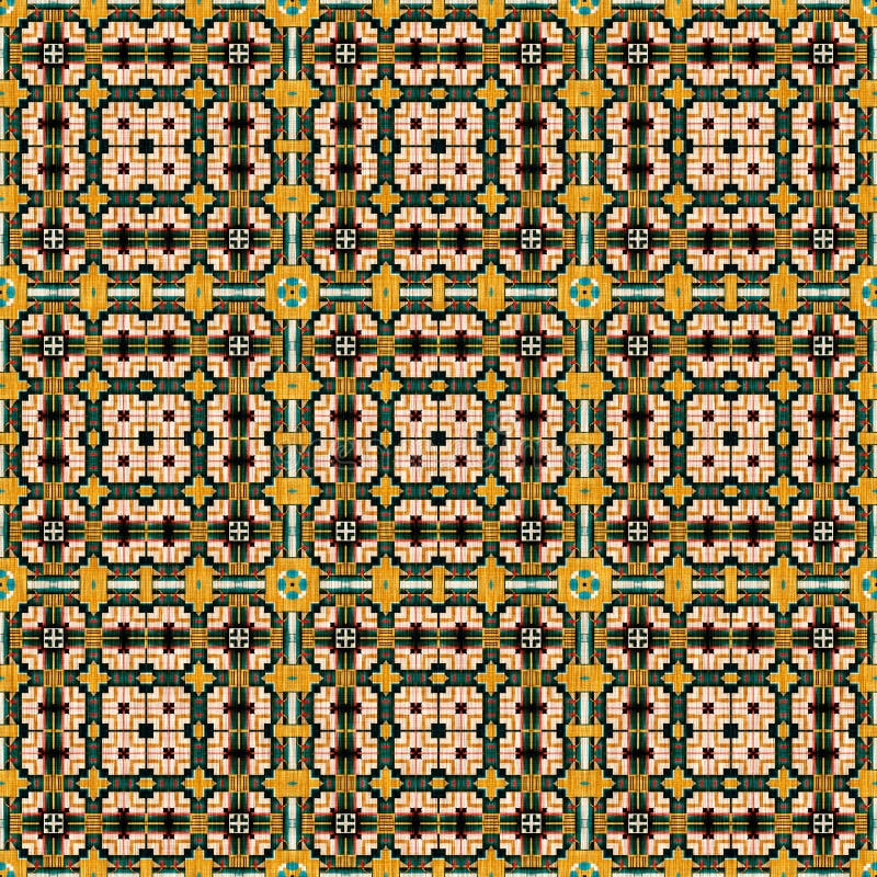 Traditional Tile Mosaic Seamless Pattern Print. Fabric Effect Mexican ...