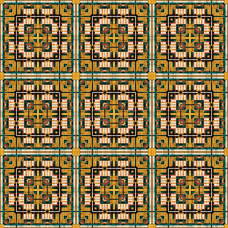 Traditional Tile Mosaic Seamless Pattern Print. Fabric Effect Mexican ...
