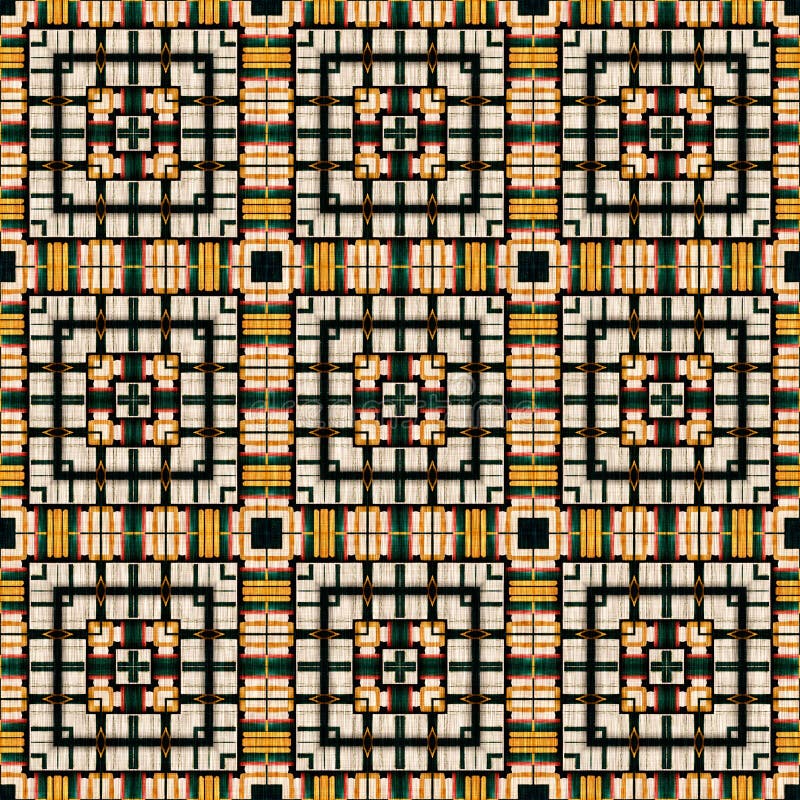 Traditional Tile Mosaic Seamless Pattern Print. Fabric Effect Mexican ...